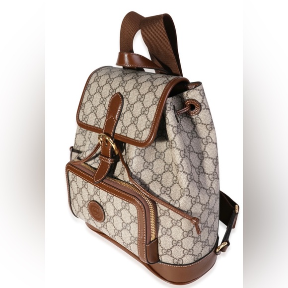 Gucci | Bags | Gucci Brown Gg Supreme Interlocking G Backpack | Poshmark